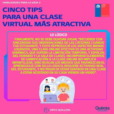 Cinco tips para una clase virtual más atractiva durante 45 minutos