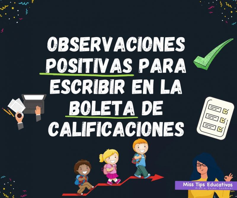 Frases positivas para boletas de calificaciones - 2026