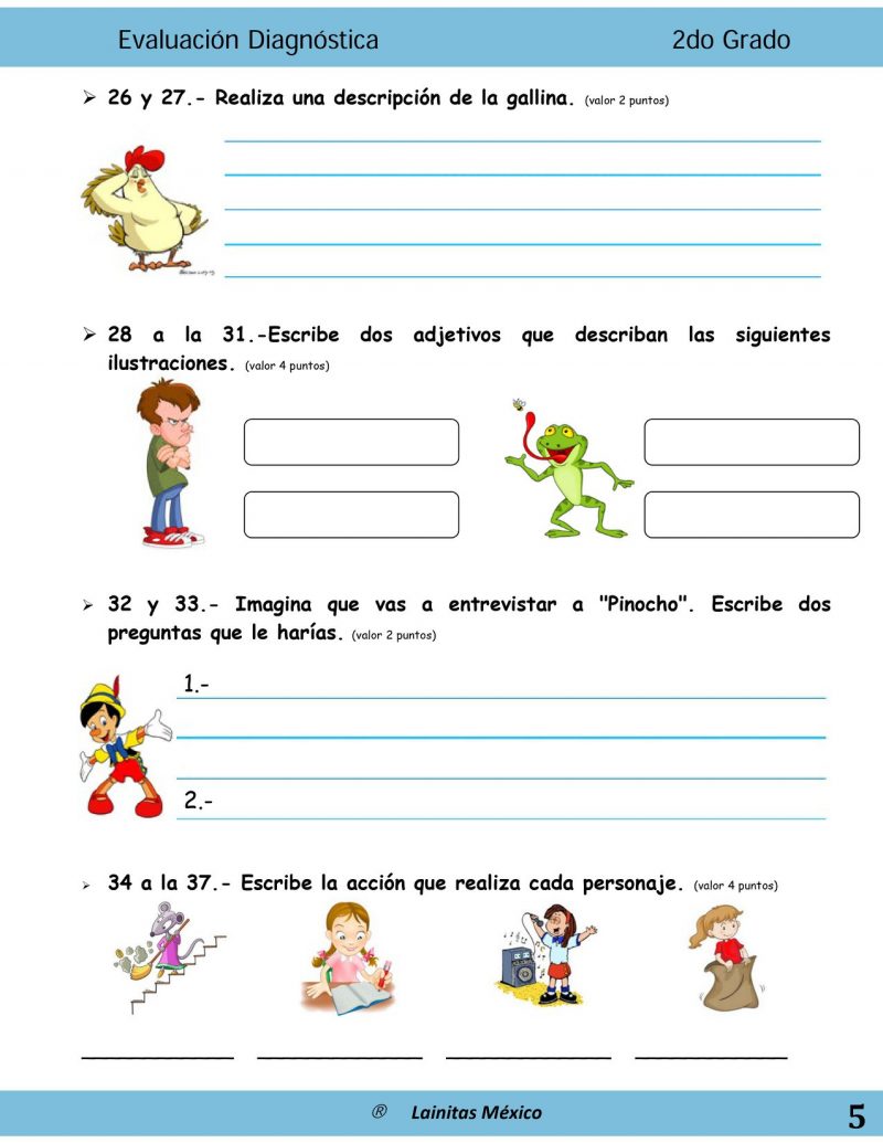 Evaluación de Diagnostica de todos los grado del el nivel de Primaria