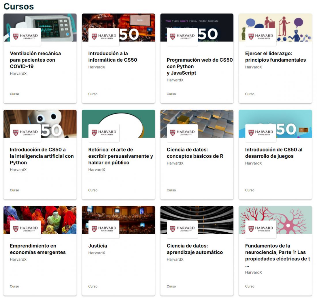Cursos gratuitos de la Universidad de Harvard - 2024