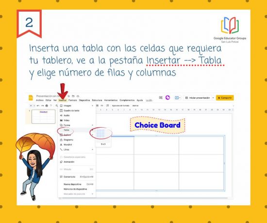 Cómo hacer un "choice boards" o "tableros de opciones" en Google Slides ...