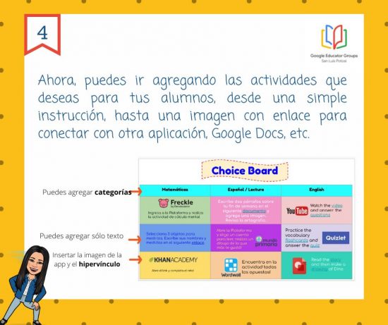 Cómo hacer un "choice boards" o "tableros de opciones" en Google Slides ...