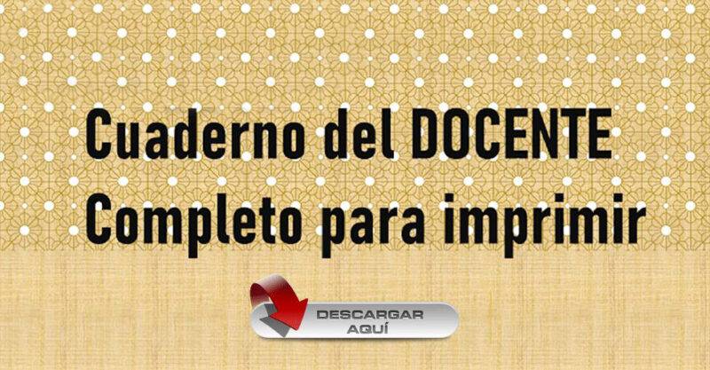 Cuaderno y Agenda del docente completo para imprimir - 2024