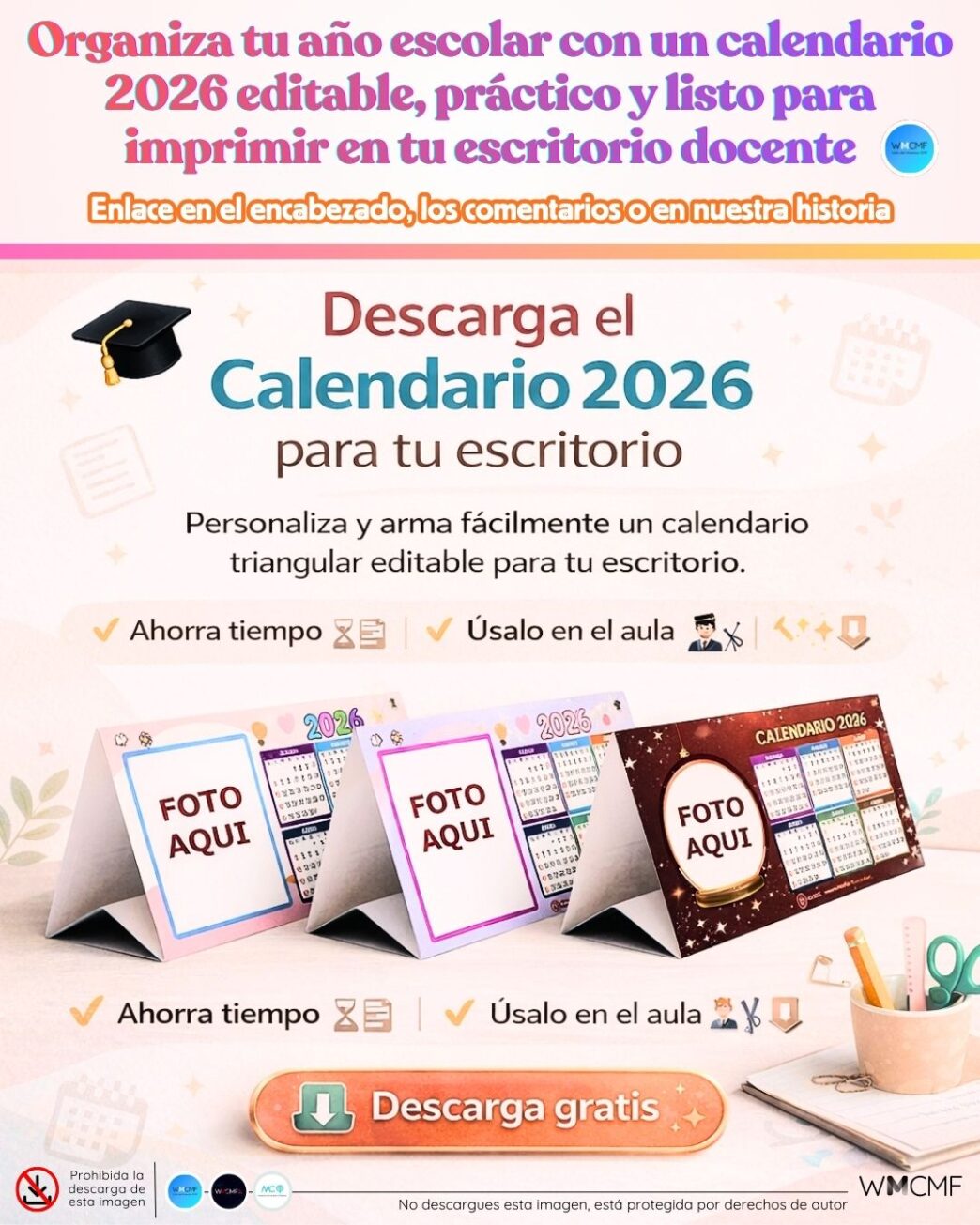 Calendario de escritorio triangular 2026: un recurso práctico y ...