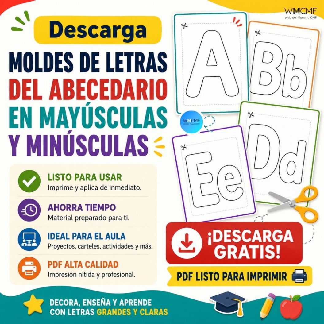 Descarga moldes de letras del abecedario en mayúsculas y minúsculas: un ...